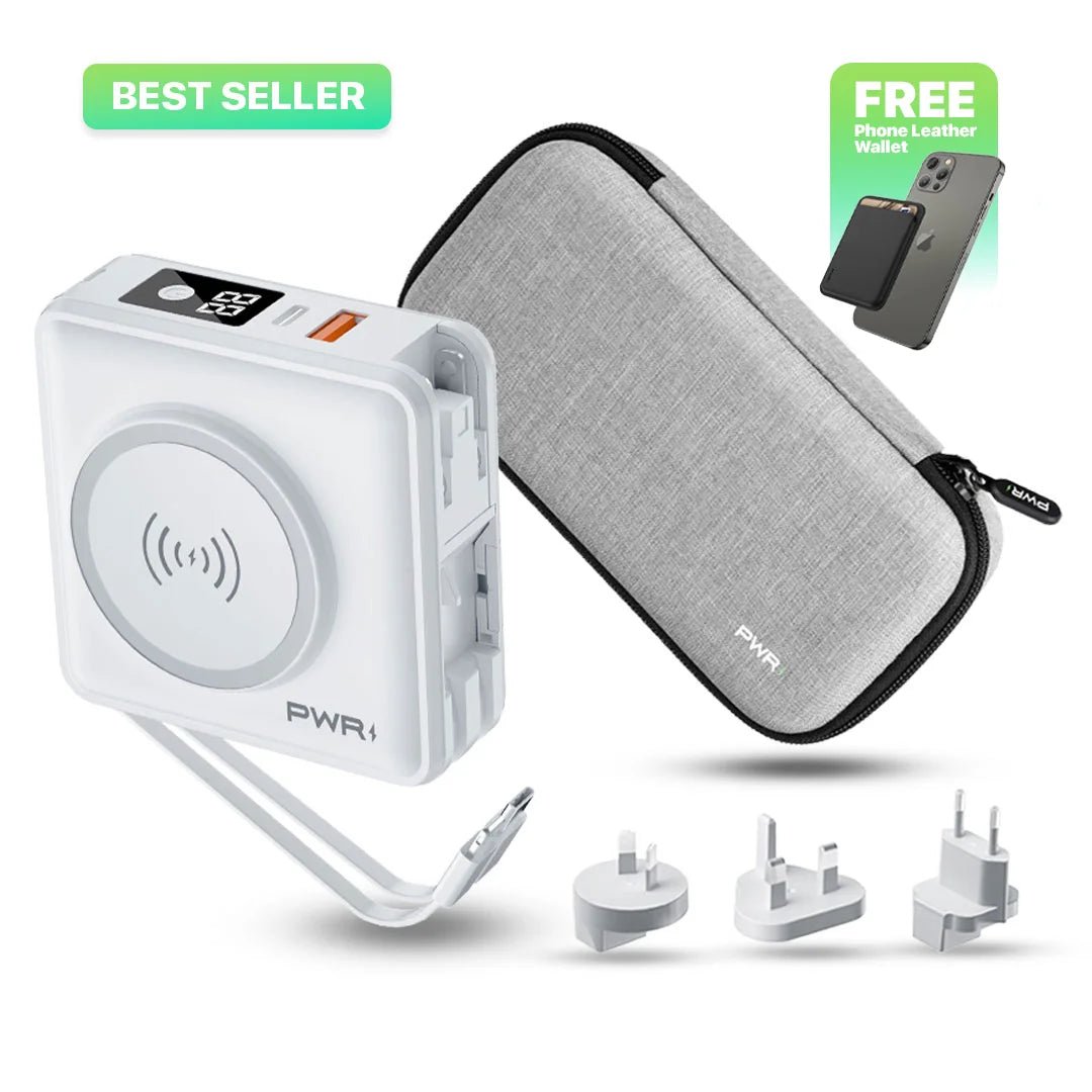 Travel PRO Gift Bundle | 5 in 1 Power Bank + Case + Gift. – PWR Mobile
